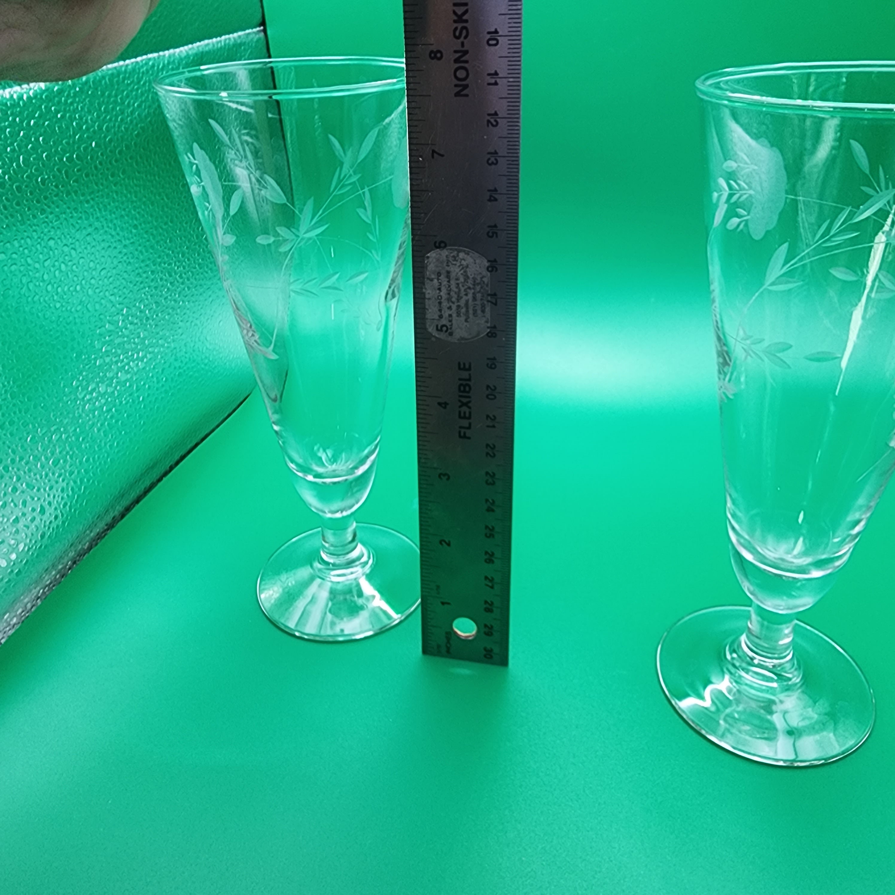 Pair of Princess House Heritage Floral Etched Pilsner Glasses - Etsy