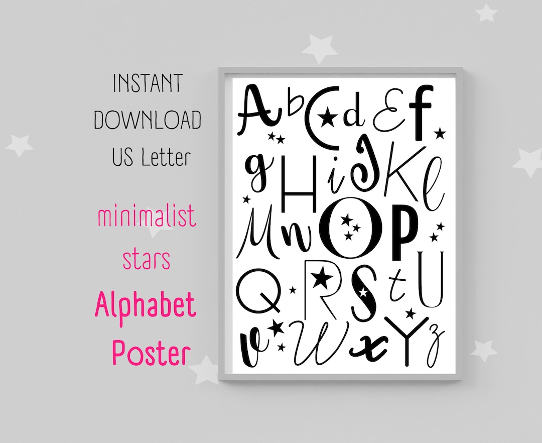 Minimalist Stars Alphabet Poster | Instant Download Print Yourself - Etsy