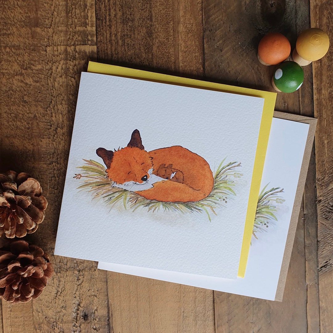 Mummy Fox Card | New Mum | Baby | Cute Card | Recycled Card | Fox Cub ...