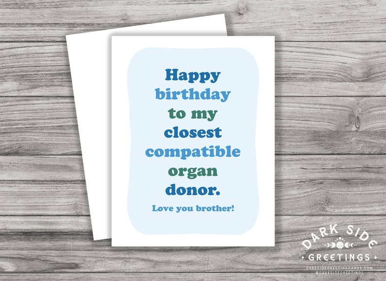 Funny Birthday Card for Brother Closest Compatible Organ - Etsy