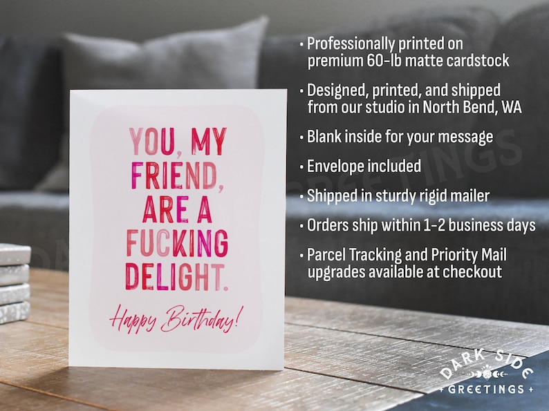 You're A Fking Delight Happy Birthday, Snarky Birthday, Funny Friend ...