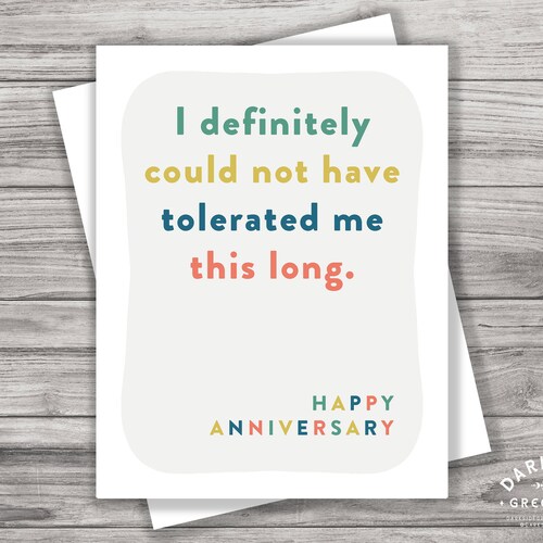Thanks for Tolerating Me Funny Anniversary Card Romantic - Etsy