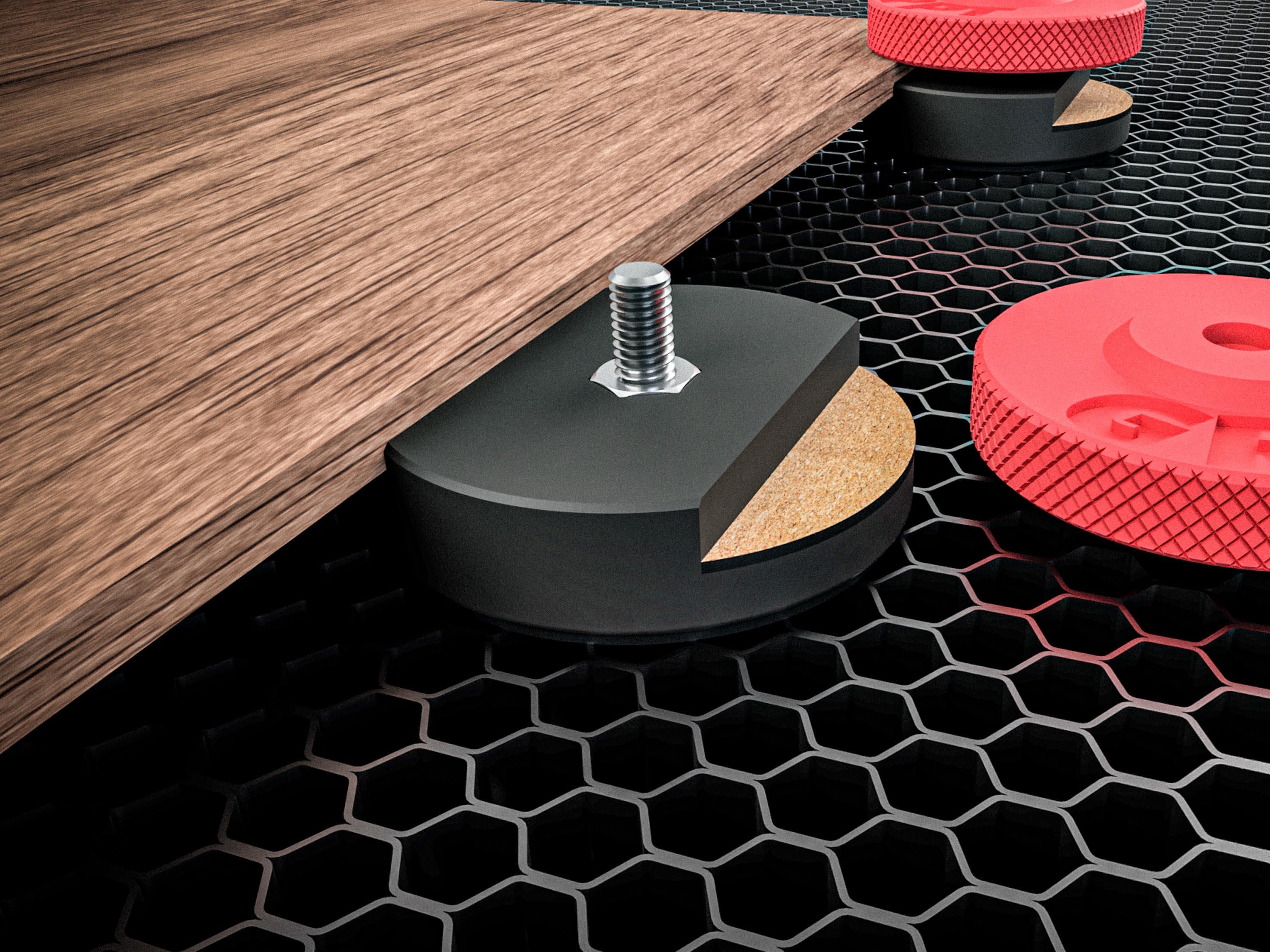 GRPT Magnetic Laser Bed Clamps | Screw-down Honeycomb Hold Downs ...