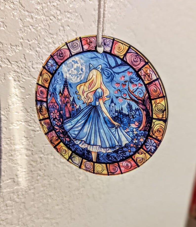 Alice Stained Glass Acrylic Sun Catcher Car Charm - Etsy