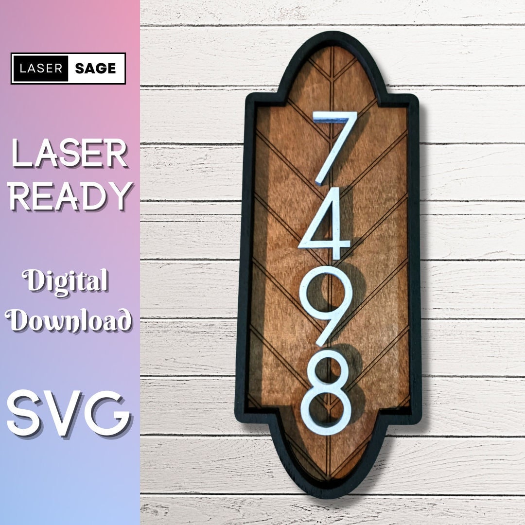 Oval Chevron Address Sign | Laser Ready Cut File SVG Glowforge Xtool ...