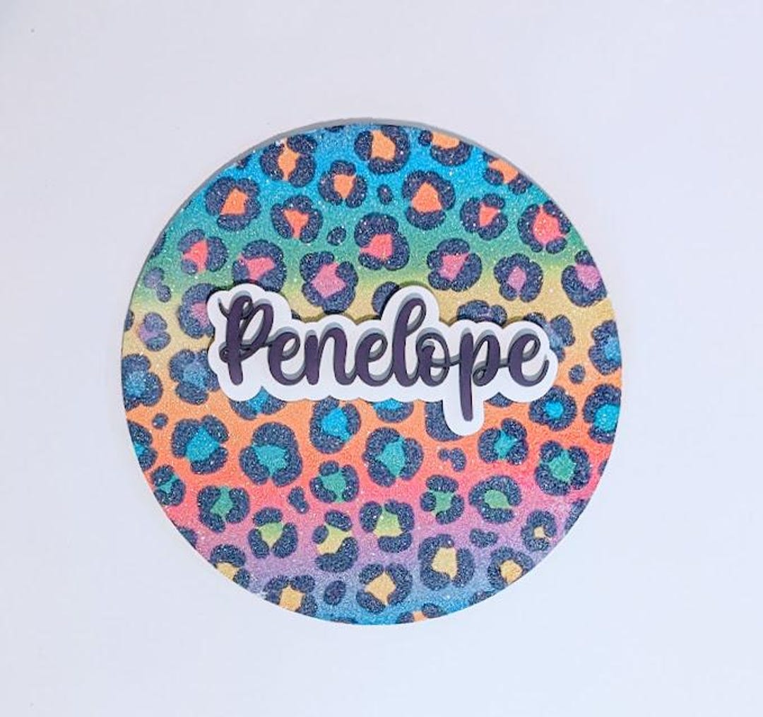 Rainbow Cheetah Print 8 Inch Name Sign Bedroom Office - Etsy