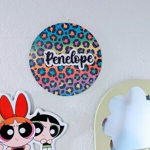 Rainbow Cheetah Print 8 Inch Name Sign Bedroom Office - Etsy