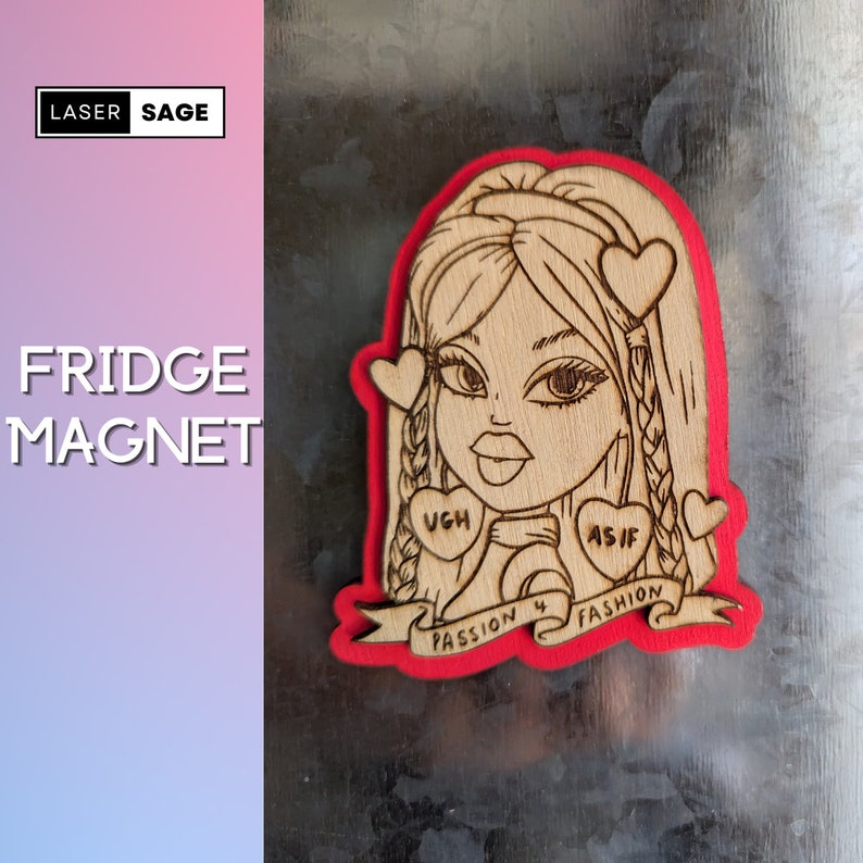 Y2K Fridge Magnet Set Wood Neon Blacklight Soft Girl Aesthetic - Etsy