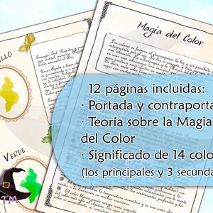 Color Magic Witch Guide Printable, Spanish Guide. Grimoire or Book of ...