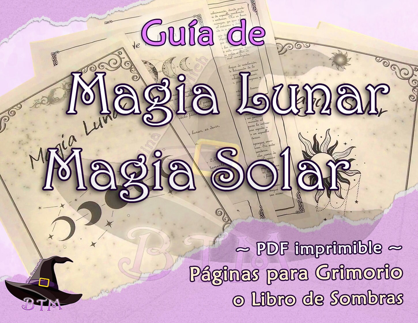 Moon Magic and Solar Magic Witch Guide Printable, Spanish Guide ...