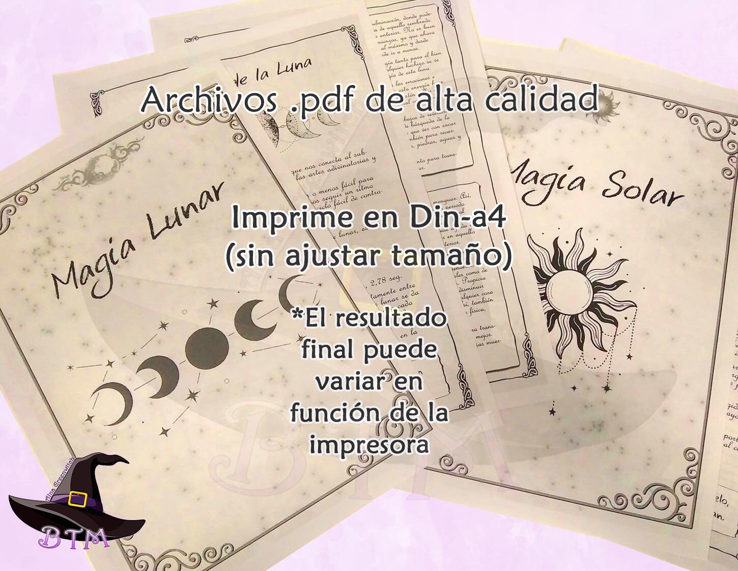 Moon Magic and Solar Magic Witch Guide Printable, Spanish Guide ...