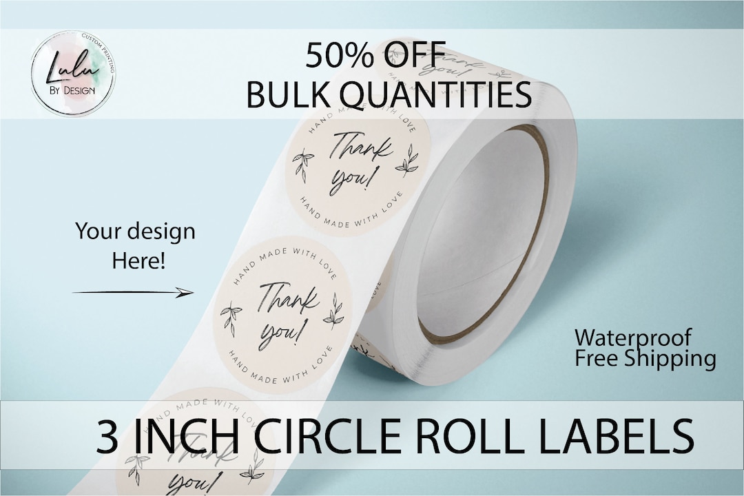 3 Inch Circle Product Labels on Roll: Custom Labels | Free Shipping ...