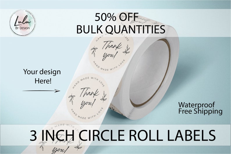 3 Inch Circle Labels on Roll Product Labels Weatherproof - Etsy