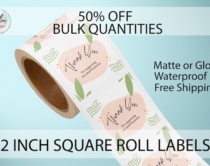 2 Inch Square Labels on Roll | Product Labels | Weatherproof Labels ...