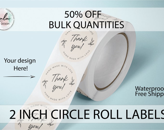 Custom Labels, Product Labels,100 Custom Circle Labels, Roll Labels ...