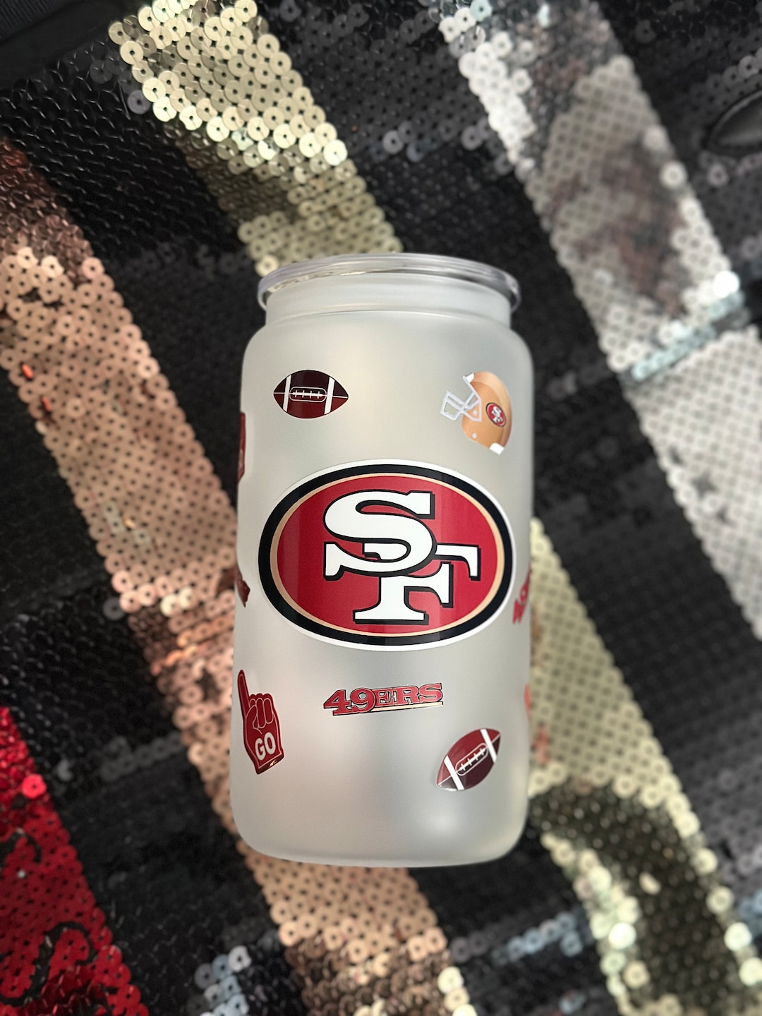 49er Frosted Glass Cup - Etsy