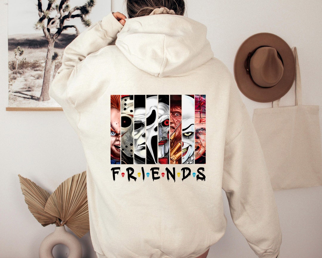 Creepy Halloween Hoodie, Horror Movie Killers Hoodie, Friends Halloween ...