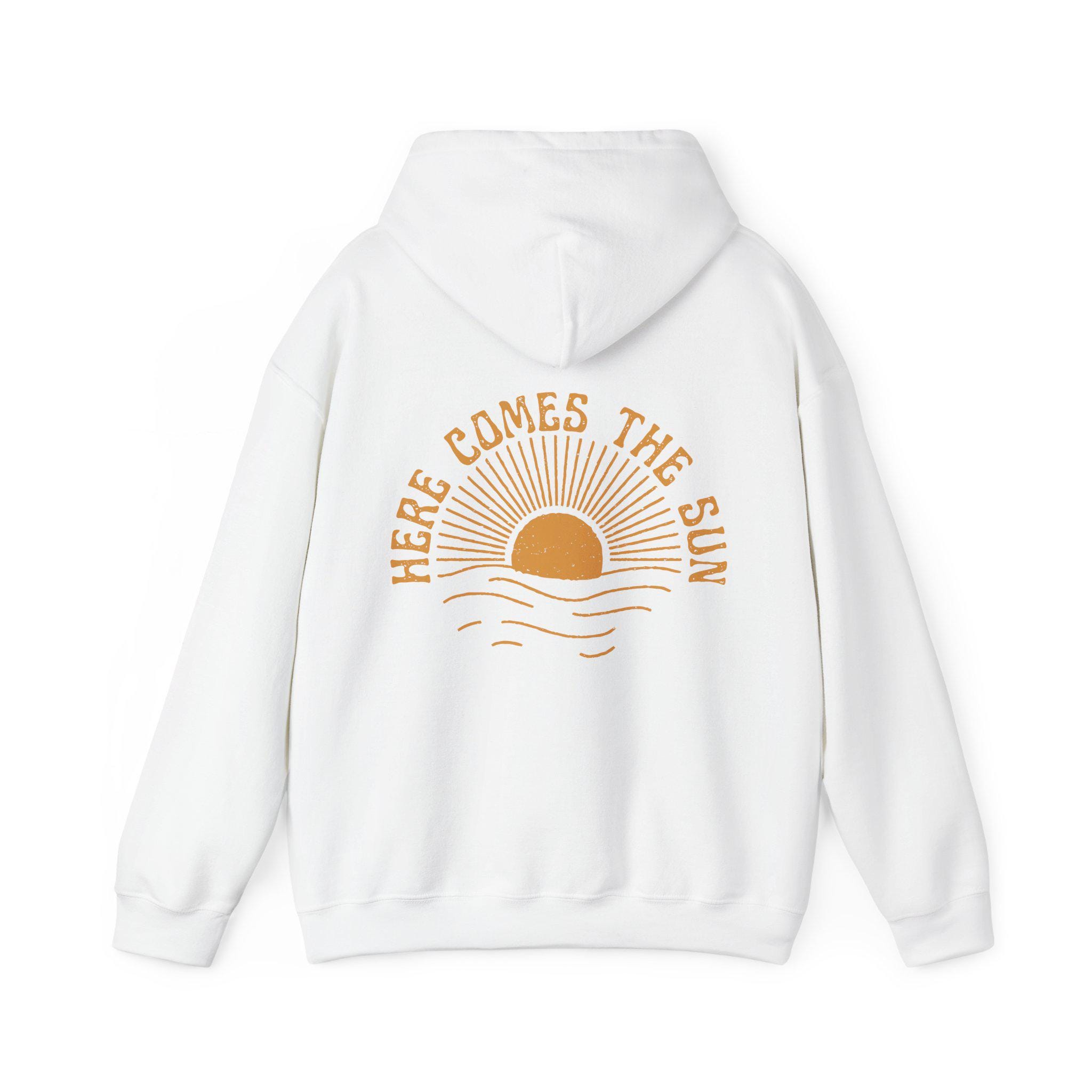 Front & Back Here Comes the Sun Sunset Hoodie Beachy Sunset Sweatshirt ...