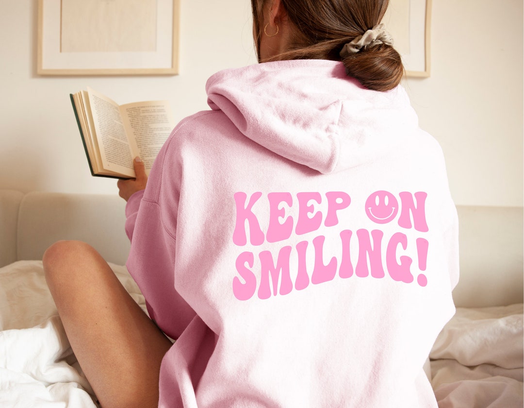 Keep on Smiling Smile Face Hoodie, Oversized Hoodie, Retro Y2k Style ...