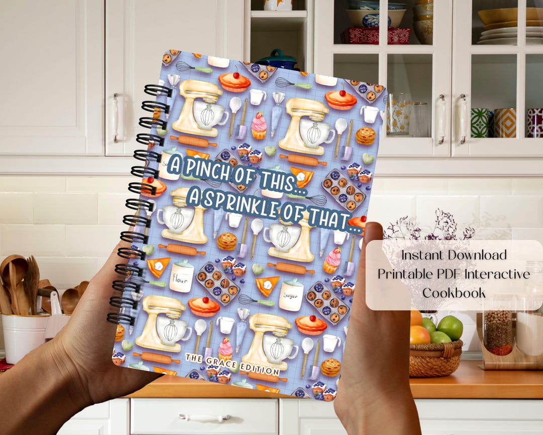 Printable Cookbook PDF Fillable Recipe Journal Digital Recipe Binder A4 ...
