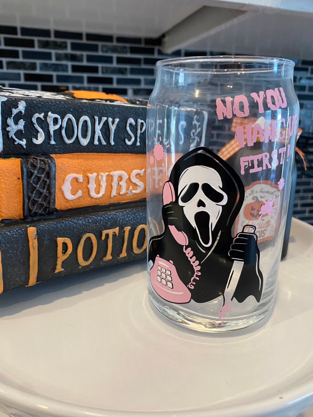 Horror Scream Hang up the Slasher Halloween Clear Glass Beer - Etsy