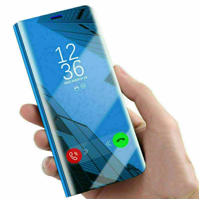 For iPhone 13 11 12 Pro Max XS XR 7 8 6s Plus View Mirror Flip Stand ...