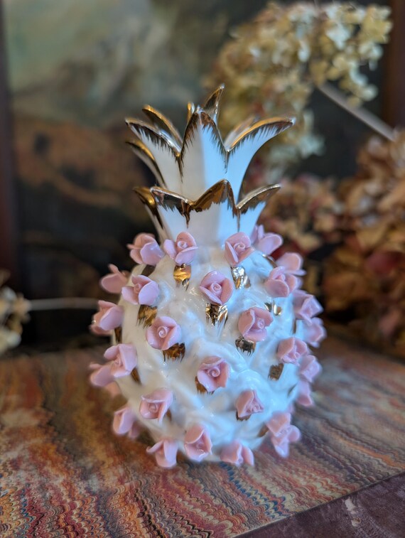 Vintage Lefton Porcelain Pineapple Shaped Perfume Bot… - Gem