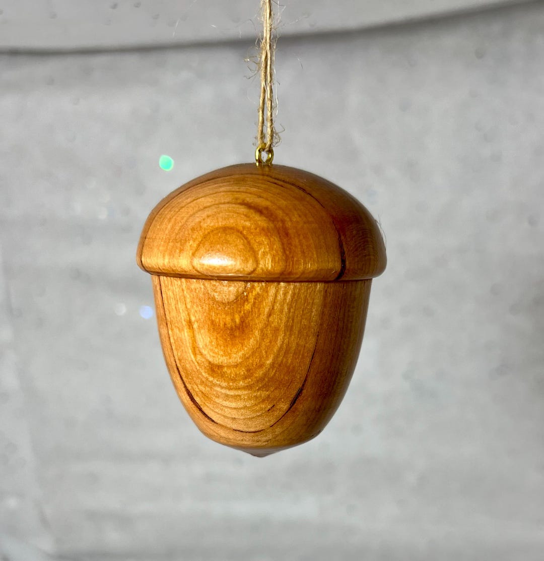 Hand-turned Wooden Acorn Ornament. - Etsy