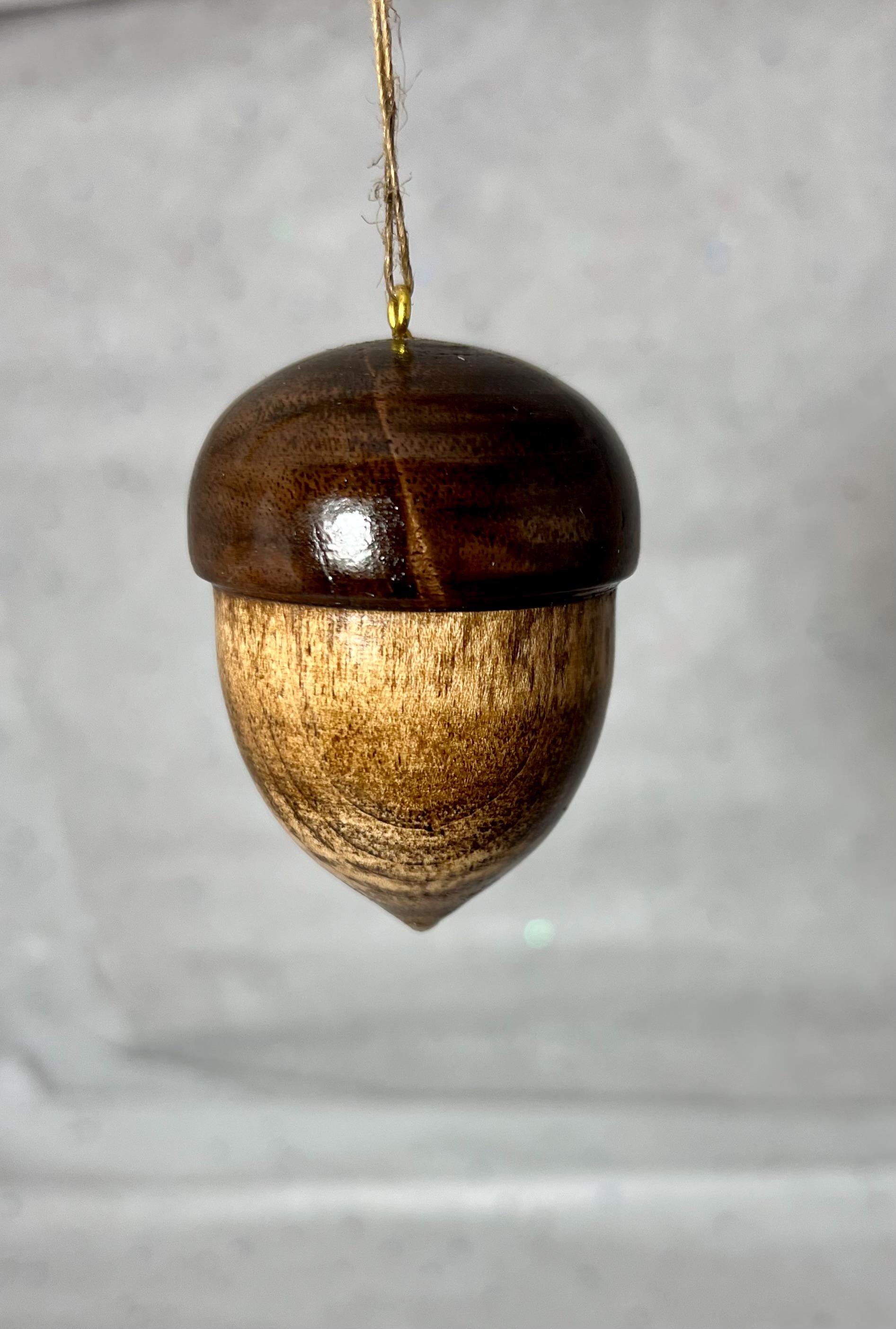 Hand-turned Wooden Acorn Ornament - Etsy
