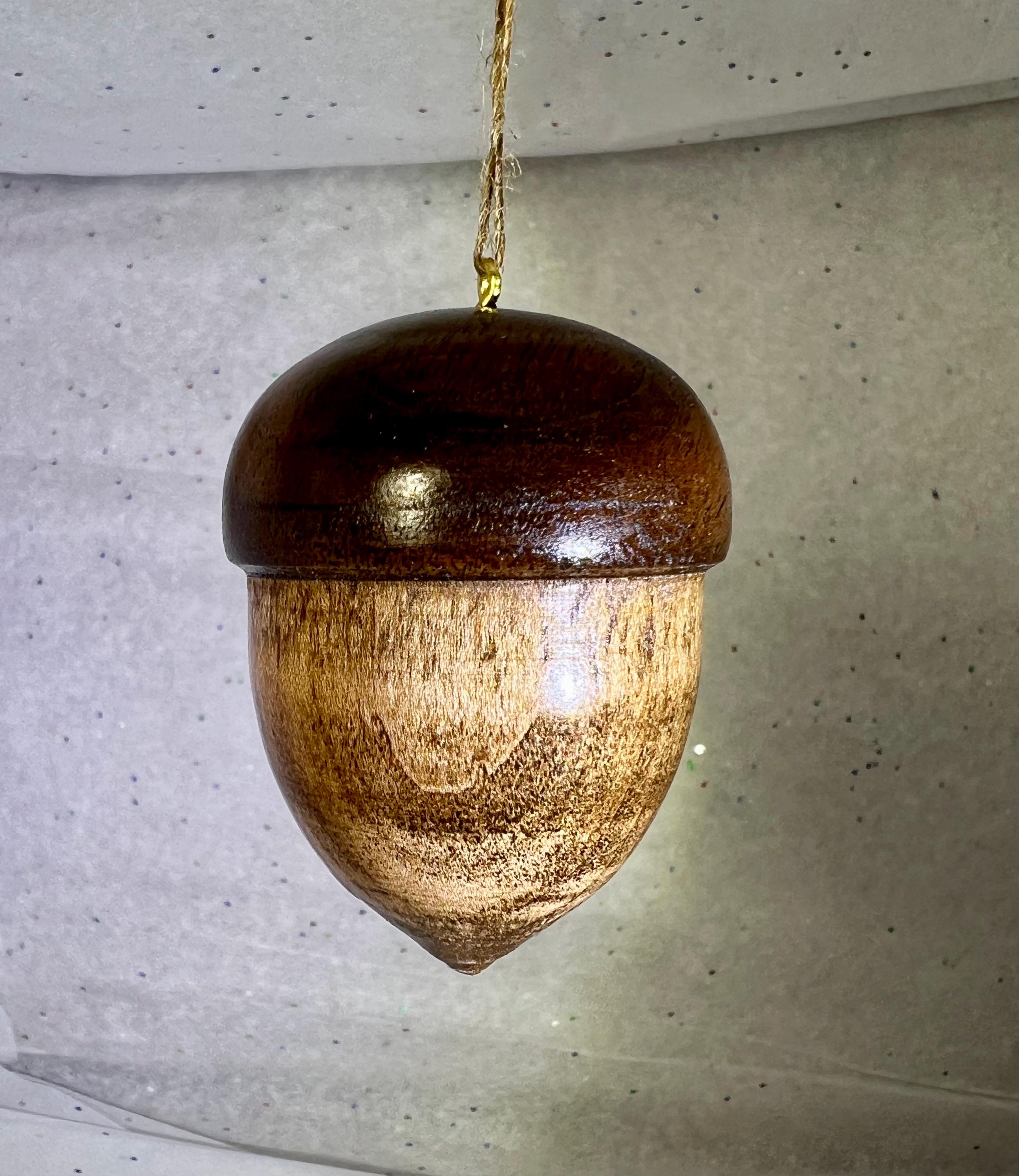 Hand-turned Wooden Acorn Ornament - Etsy