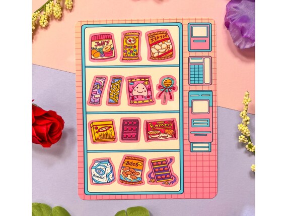 Snacks Vending Machine Sticker Sheet - Etsy