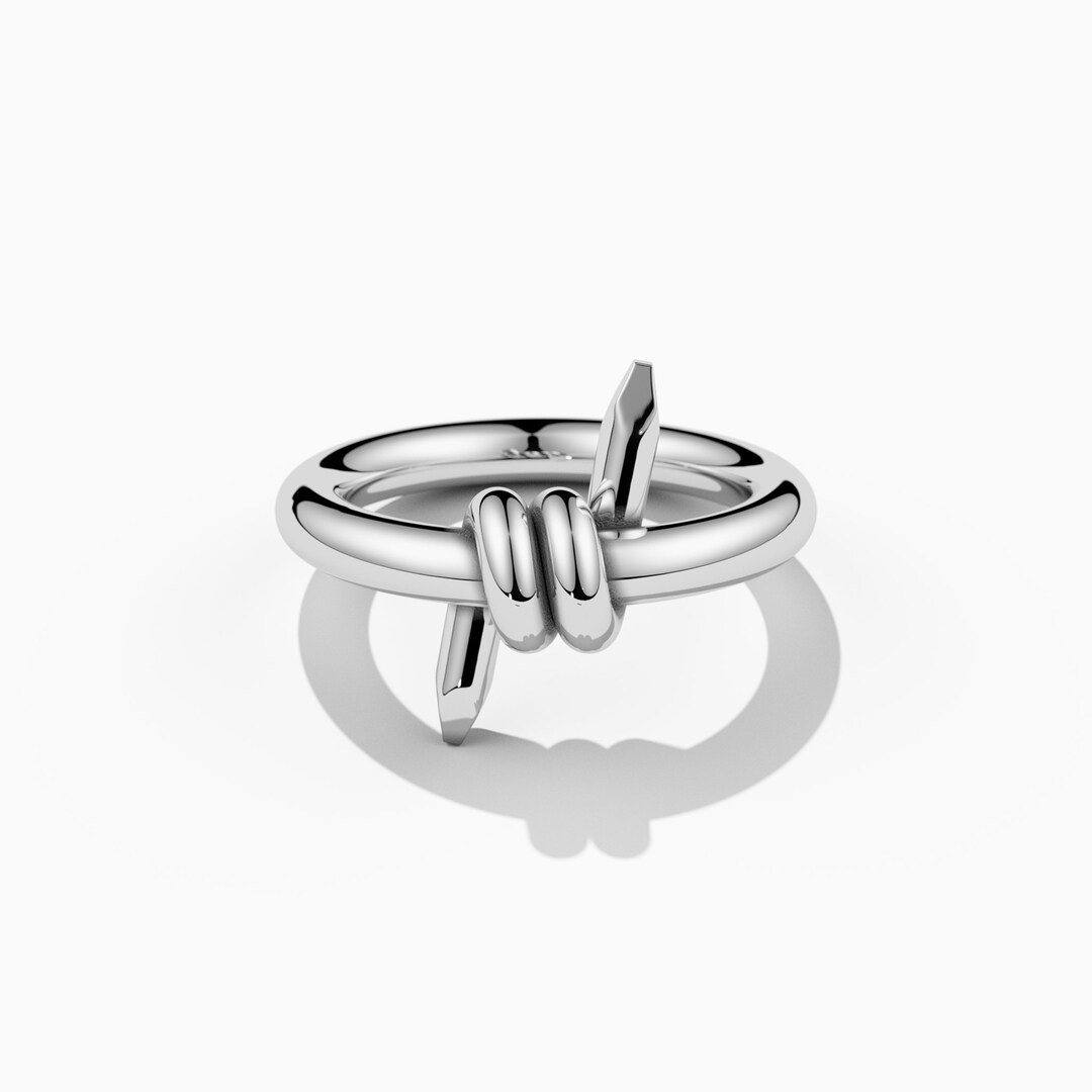 Sterling Silver Barbed Wire Ring, 925 Wire Band Ring, Handmade Womens ...