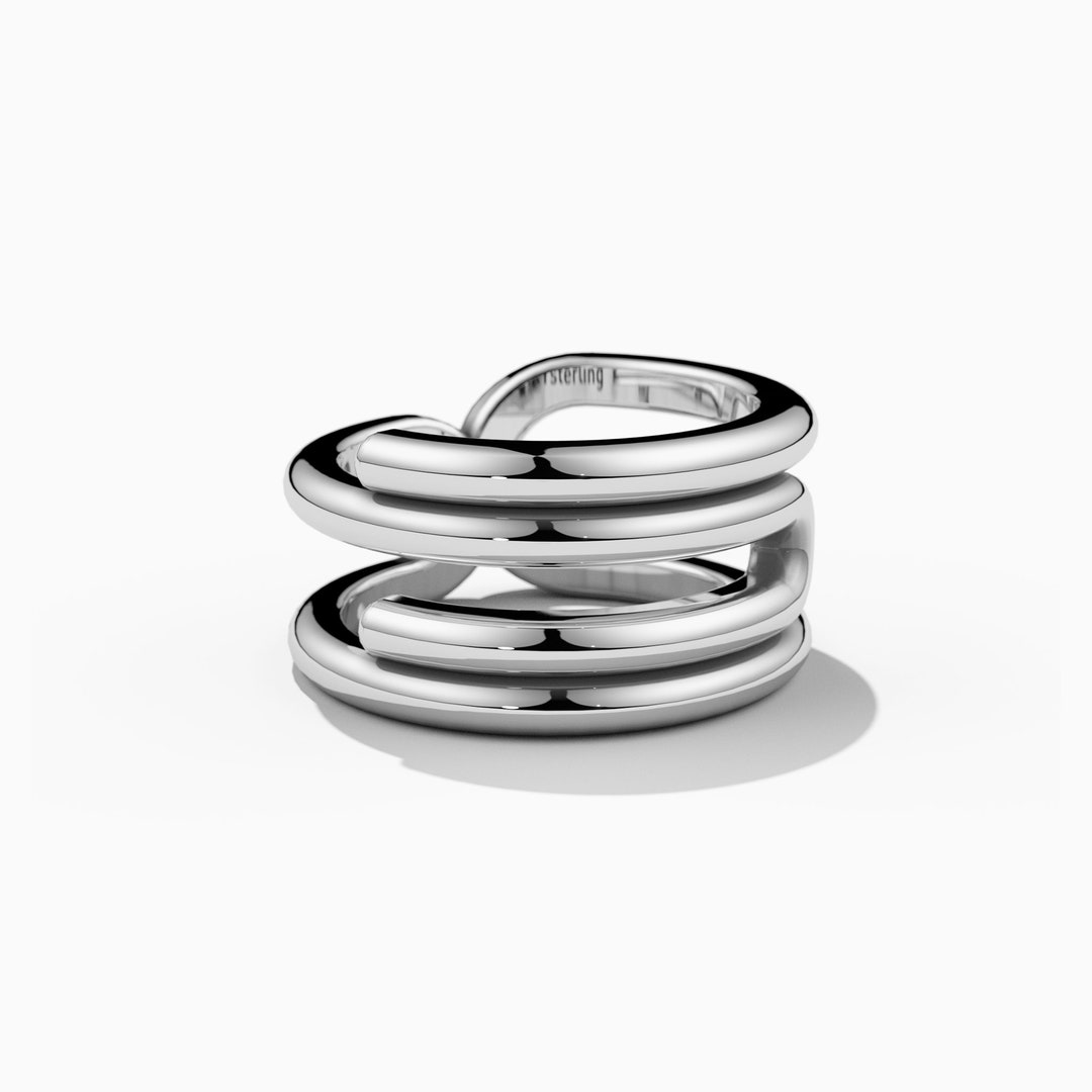 Sterling Silver Paperclip Ring, 925 Paperclip Jewelry Ring, Handmade ...