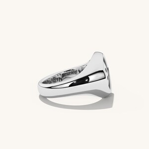 Handmade Sterling Silver Women's Button Ring, Unique Mens Button Signet ...