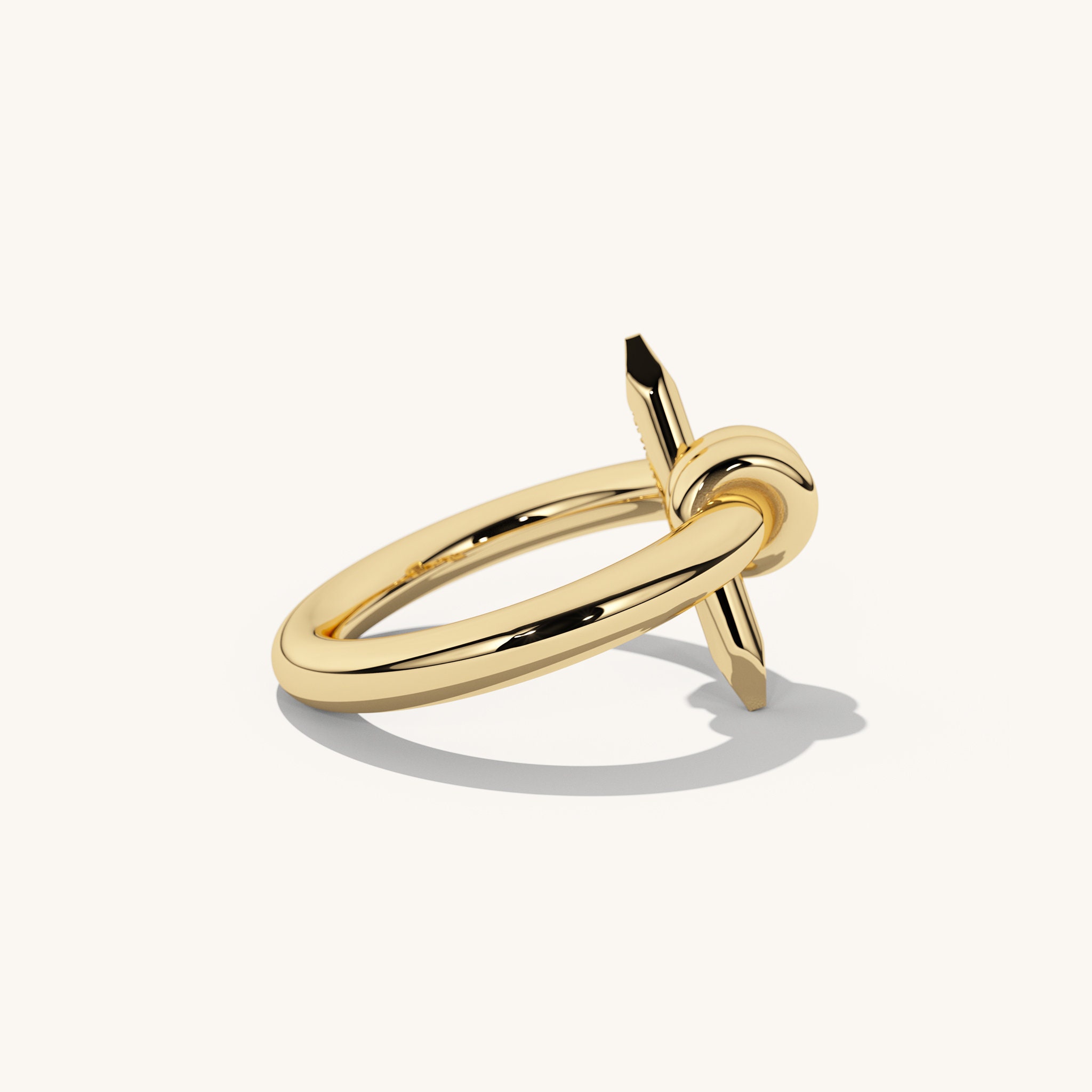 Solid 14K Gold Barbed Wire Ring, 14kgold Wire Band Ring, Handmade ...