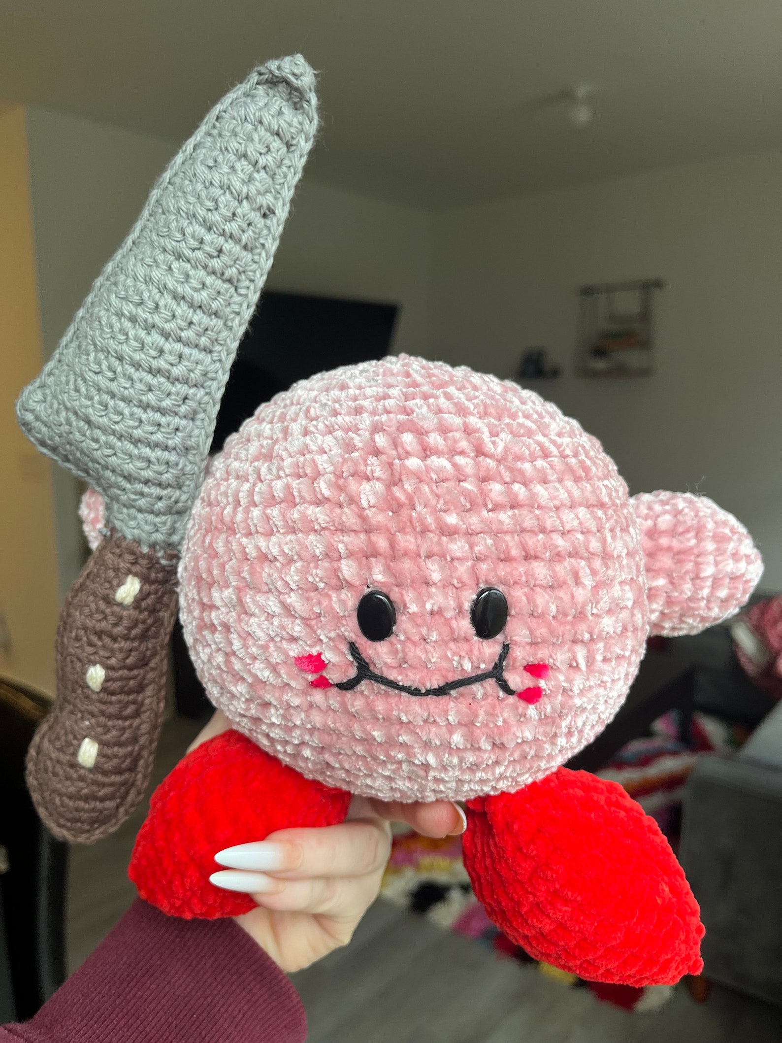 Kirby With a Knife-stabby - Etsy