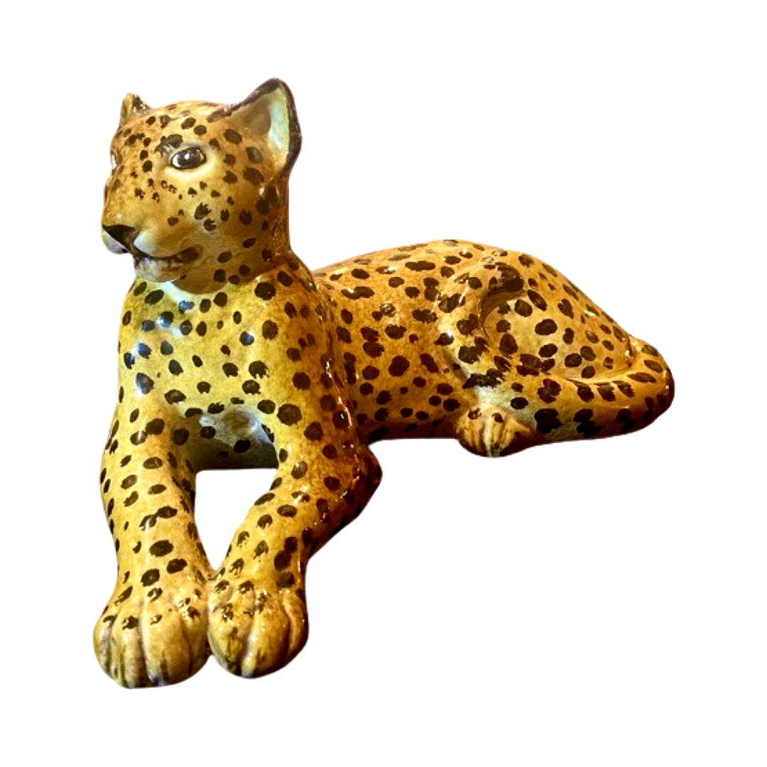 Hollywood Regency Ronzan Terracotta Leopard Sculpture - Etsy