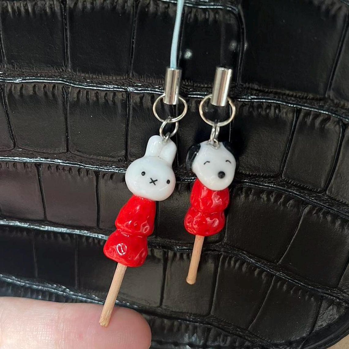 Snoopy and Miffy Strawberry Tanghulu Keychain Phone Charm - Etsy