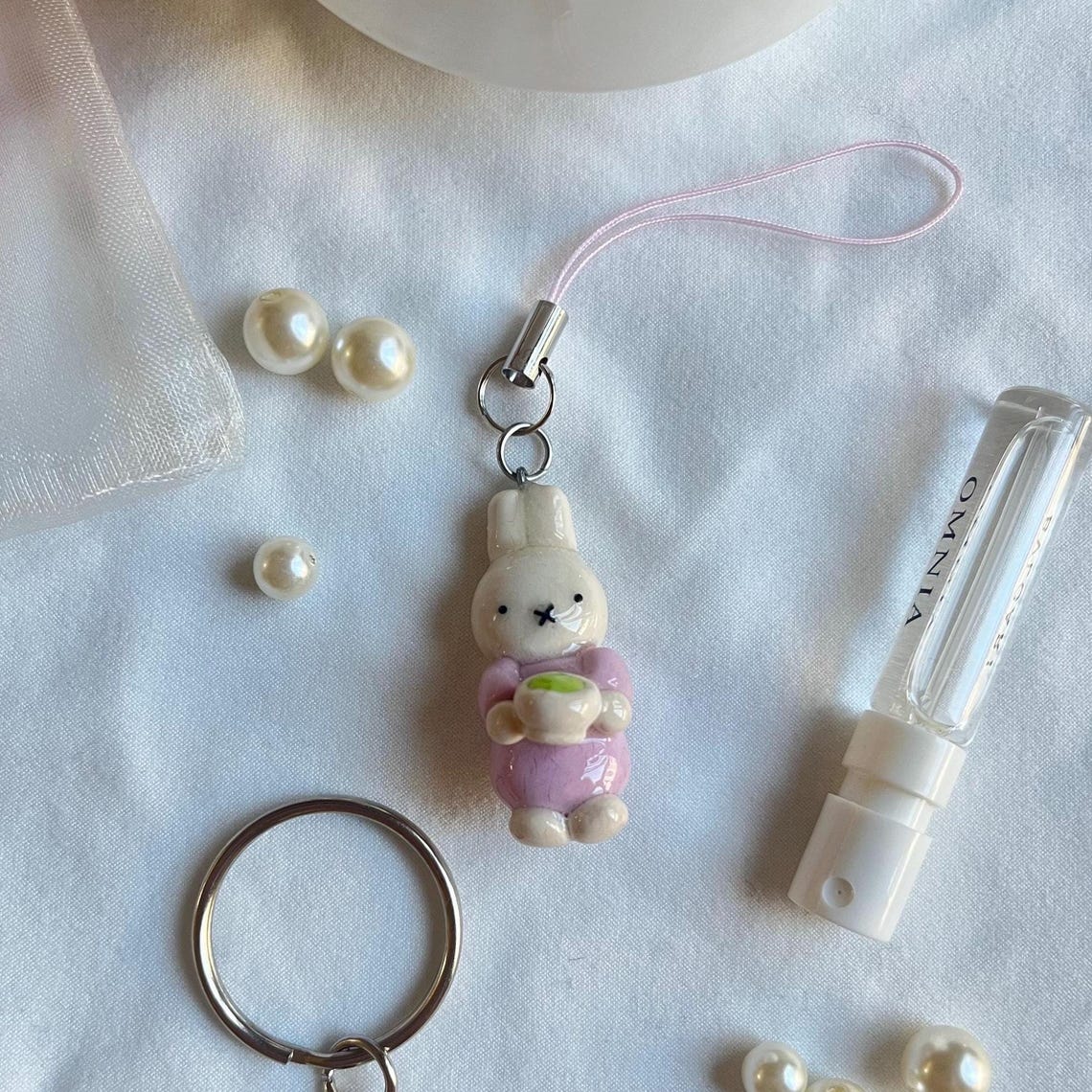 Miffy or Dog With Matcha Keychain Phone Charm - Etsy