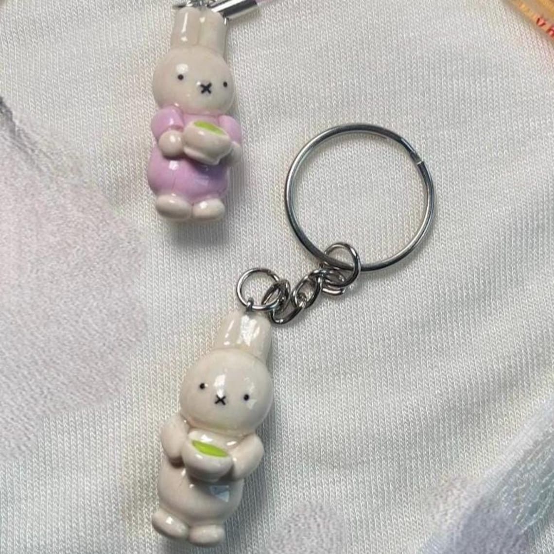 Miffy or Dog With Matcha Keychain Phone Charm - Etsy