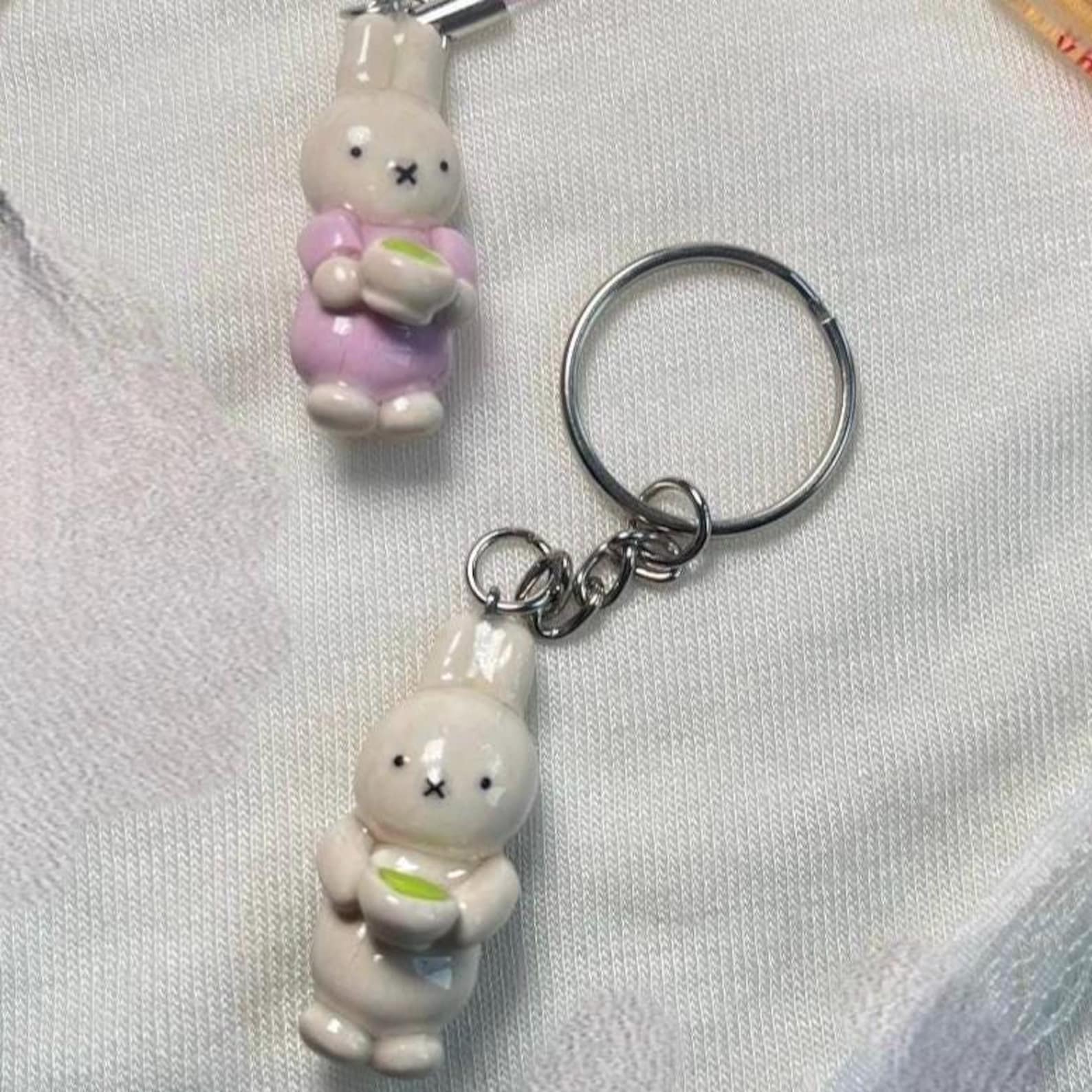 Miffy or Dog With Matcha Keychain Phone Charm - Etsy