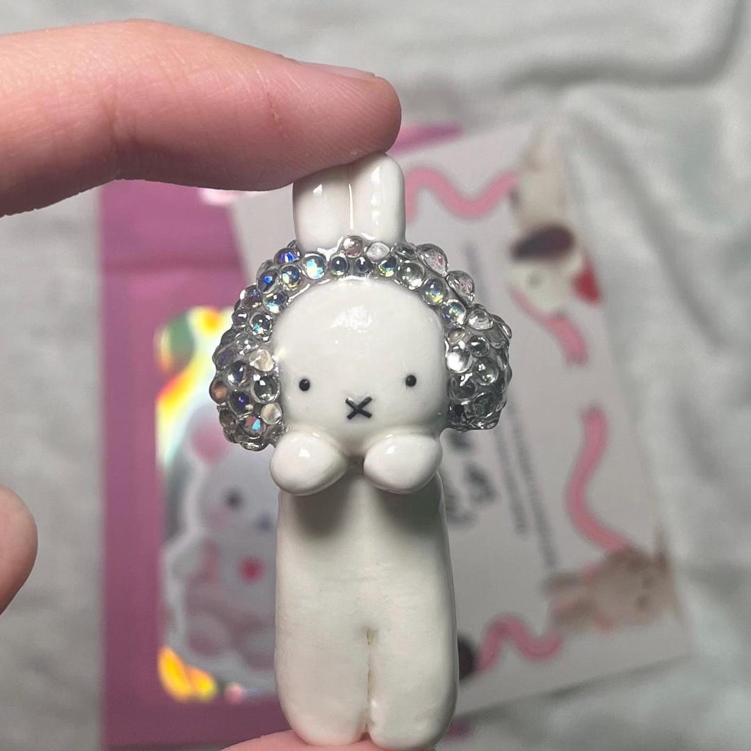 Miffy Hipper With Rhinestone Headphones Trinket Phone Accessories - Etsy