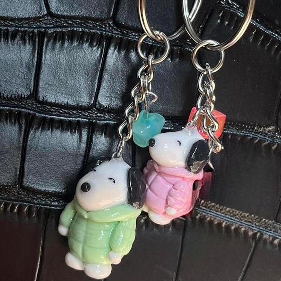 Dog in Puffer Jacket Keychain Phone Charm - Etsy