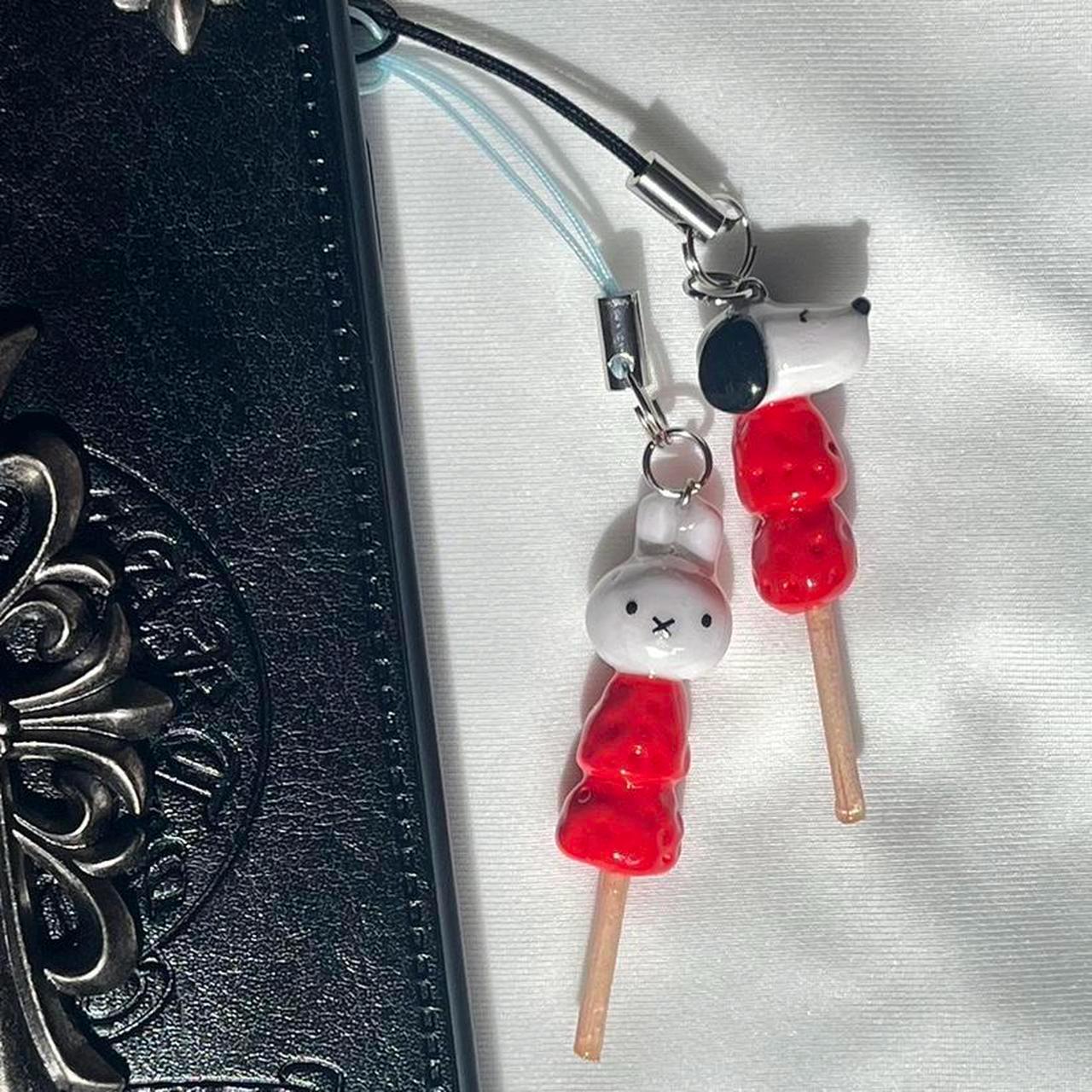 Snoopy and Miffy Strawberry Tanghulu Keychain Phone Charm - Etsy