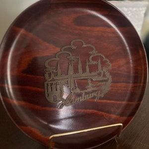 Vintage Hamburg Wooden Souvenir Plate - Gerling Solingen Mid-century ...