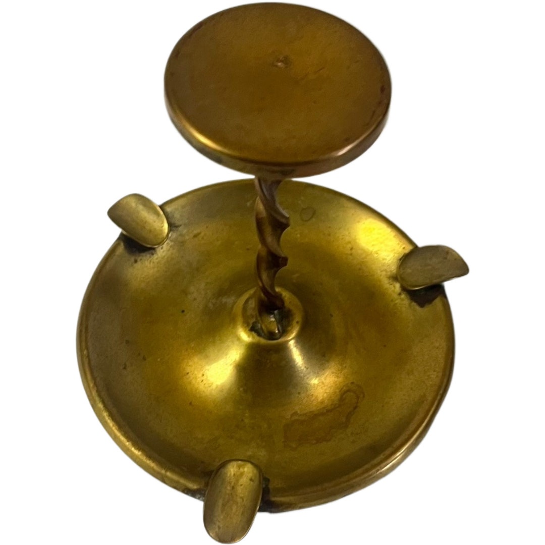 Vintage Brass Ashtray Mid-century Brass Twist Stem Ashtray Antique ...