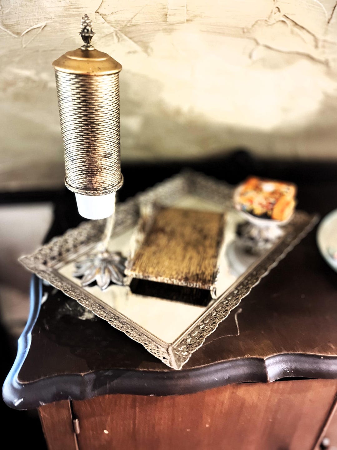 Antique Ornate Filigree Tray | Victorian Rococo Revival Filigree Vanity ...