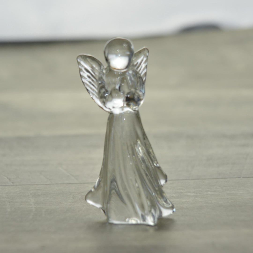 Clear Glass Angel Figurine Delicate Praying Angel With Wings - Etsy