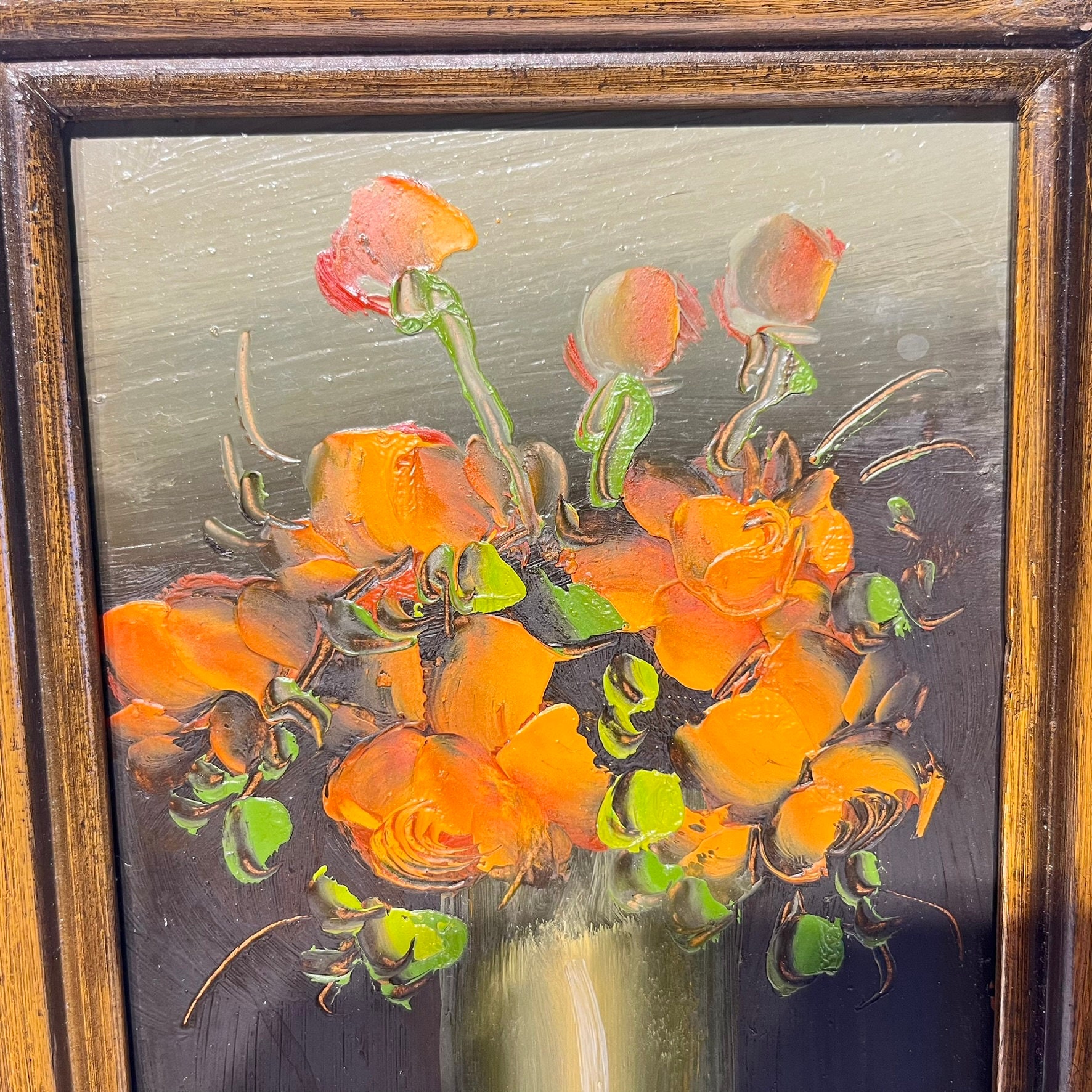 Mid-century Floral Still Life Paintings by Rossy Vintage Rossy Floral ...