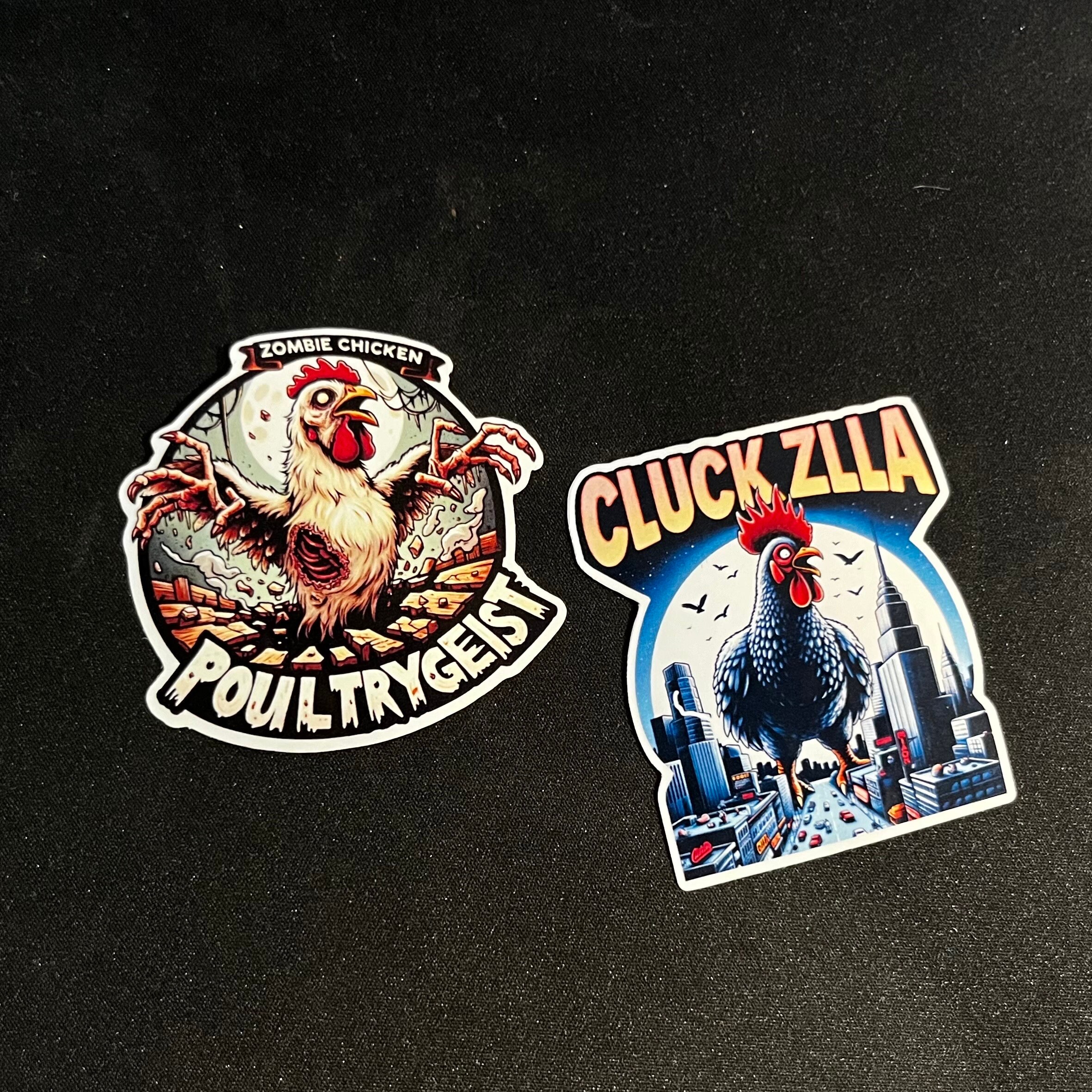 Movie Monster Rooster Stickers, Godzilla Rooster, Zombie Rooster ...